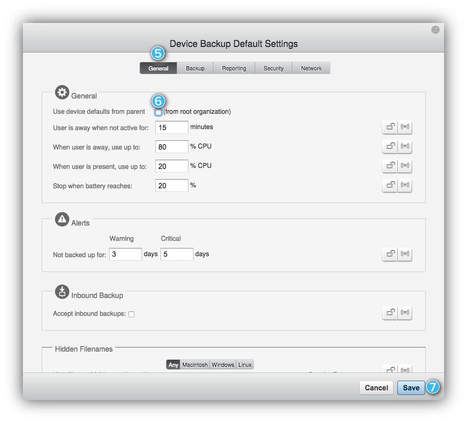 Configure device backup settings – Documentation