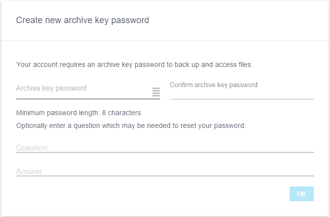 Create a new archive key password – CrashPlan Help Center