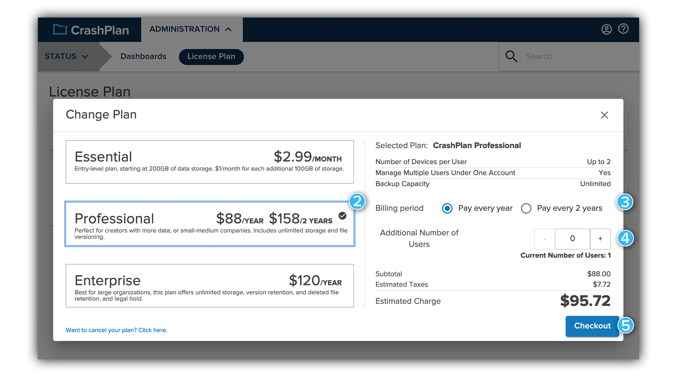 Change your CrashPlan product plan – CrashPlan Help Center